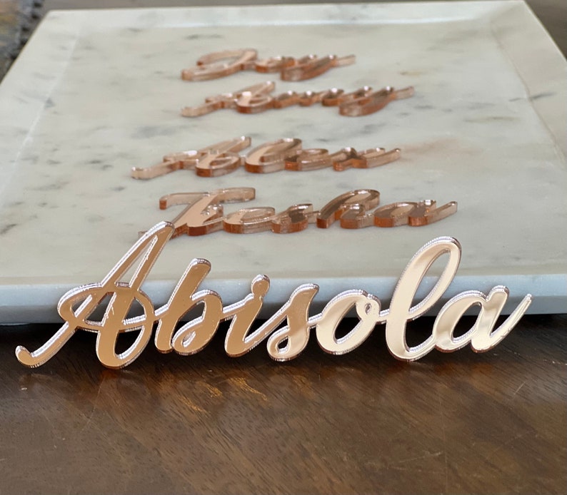 Mirrored Acrylic Place Setting Names for Wedding Party Laser - Etsy