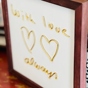 3D Handwritten Heart Sign, Custom Made , Family Keepsake, Drawing, Sign ...