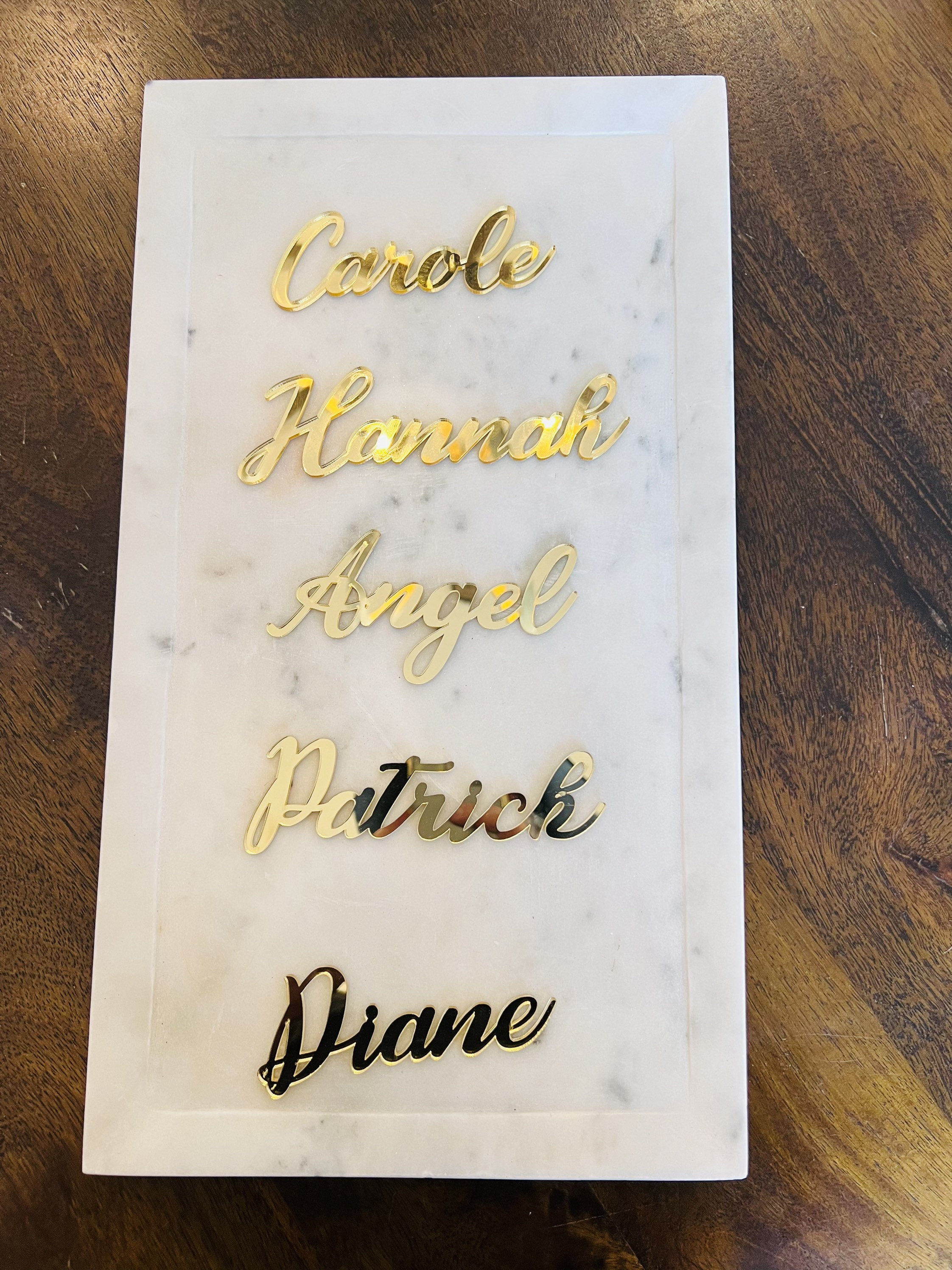 Mirrored Acrylic Place Setting Names for Wedding Party Laser - Etsy