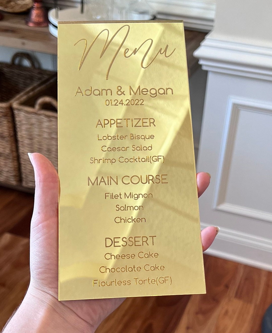 Custom, Mirrored Acrylic Engraved Menu - Etsy