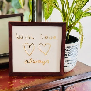 3D Handwritten Heart Sign, Custom Made , Family Keepsake, Drawing, Sign ...