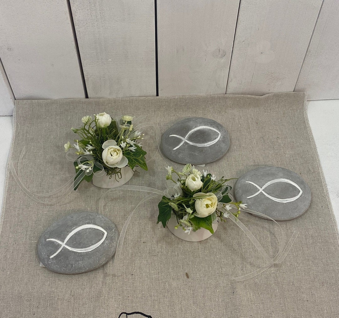 Communion Table Set. Consisting of 2 Mini Arrangements in Ceramic Pots ...