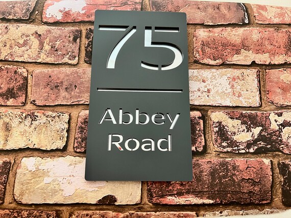 Personalised Modern House Sign Anthracite With Inset Silver - Etsy