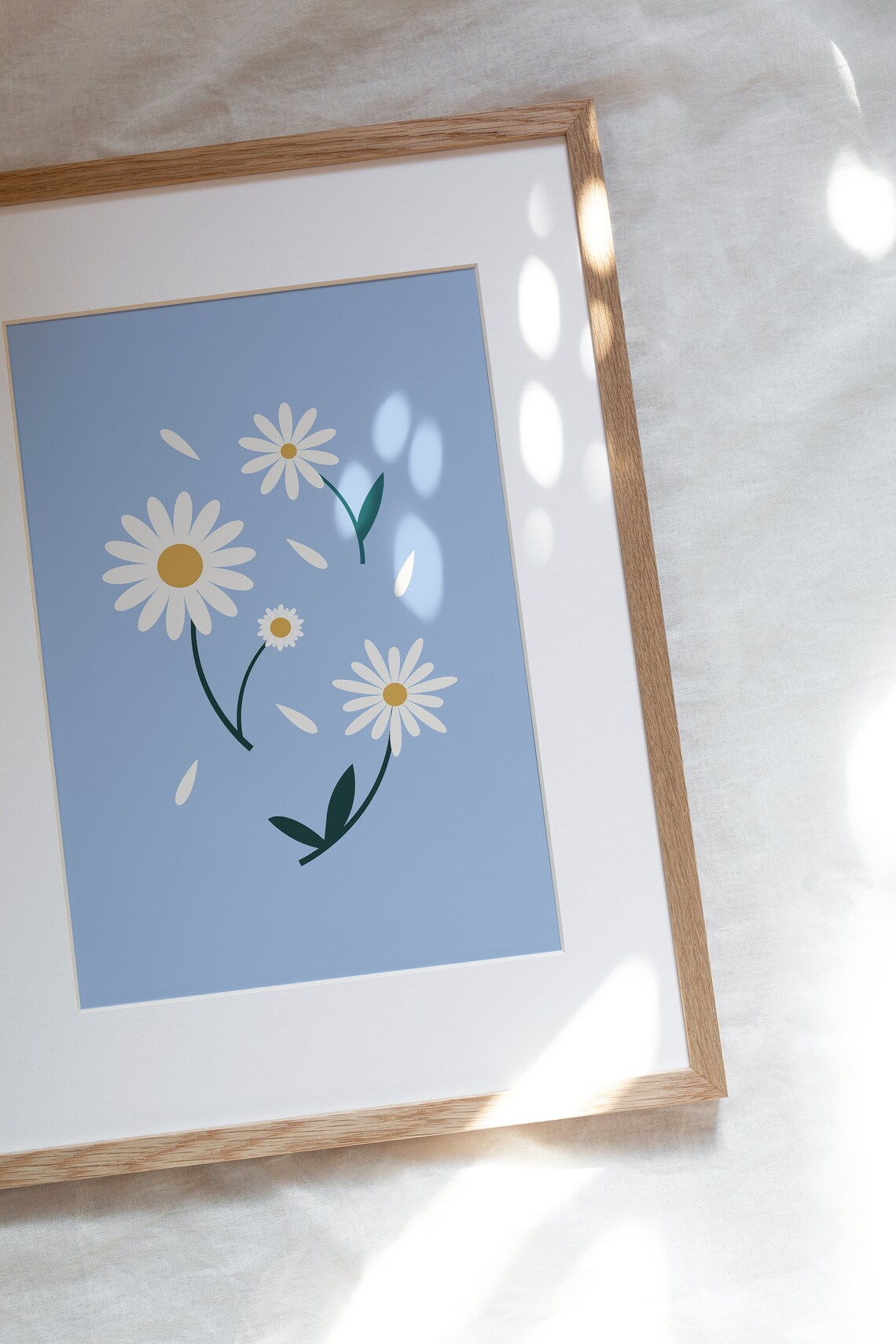 Blue Daisy Print Blue Wall Art Flower Print Flower Power - Etsy