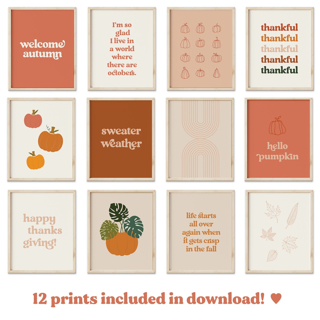 Fall Gallery Wall Set, Autumn Prints, Aesthetic Fall Decor ...