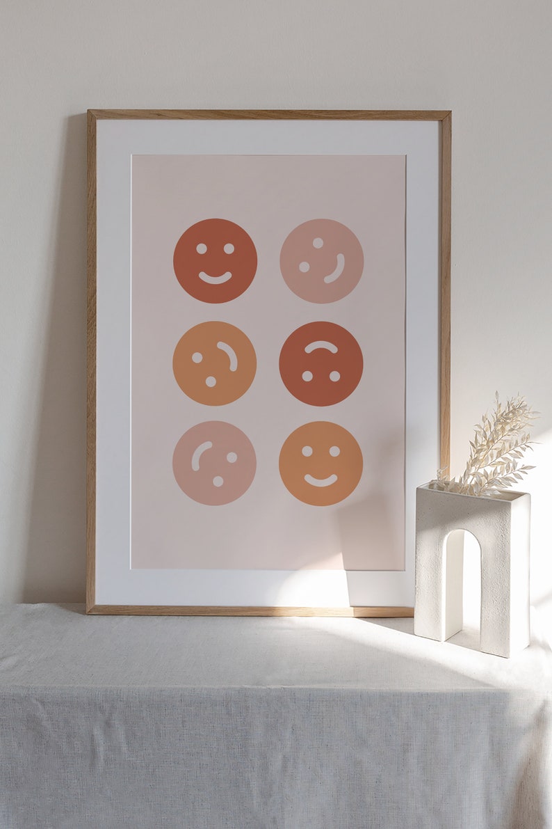 Printable Smiley Face Art Downloadable Abstract Artwork - Etsy