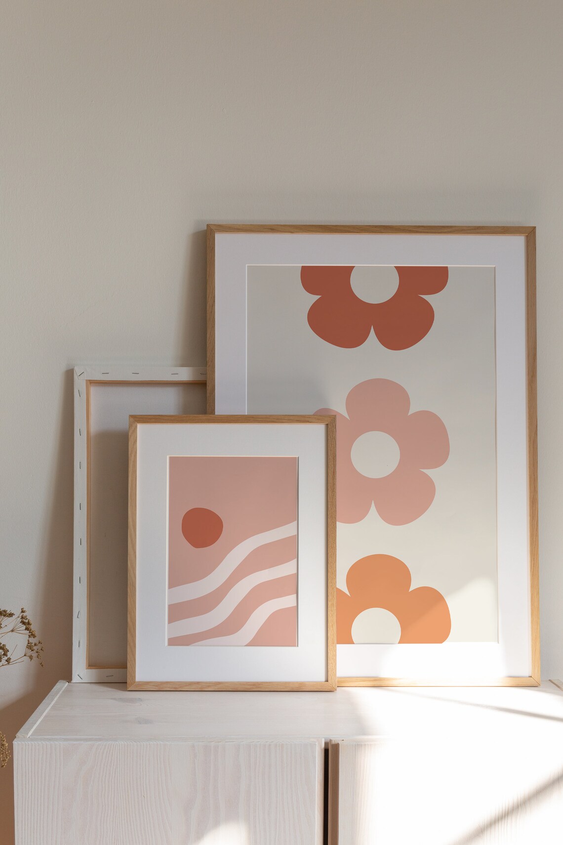 Flower Power Poster Retro Flower Print Abstract Floral Art | Etsy