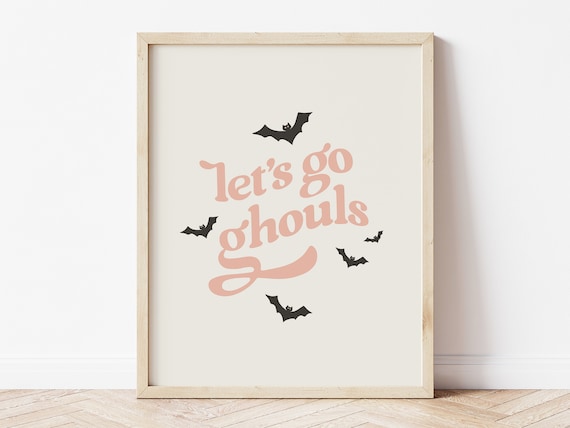 Lets Go Ghouls Pastel Halloween Pink Halloween Decor Girly - Etsy