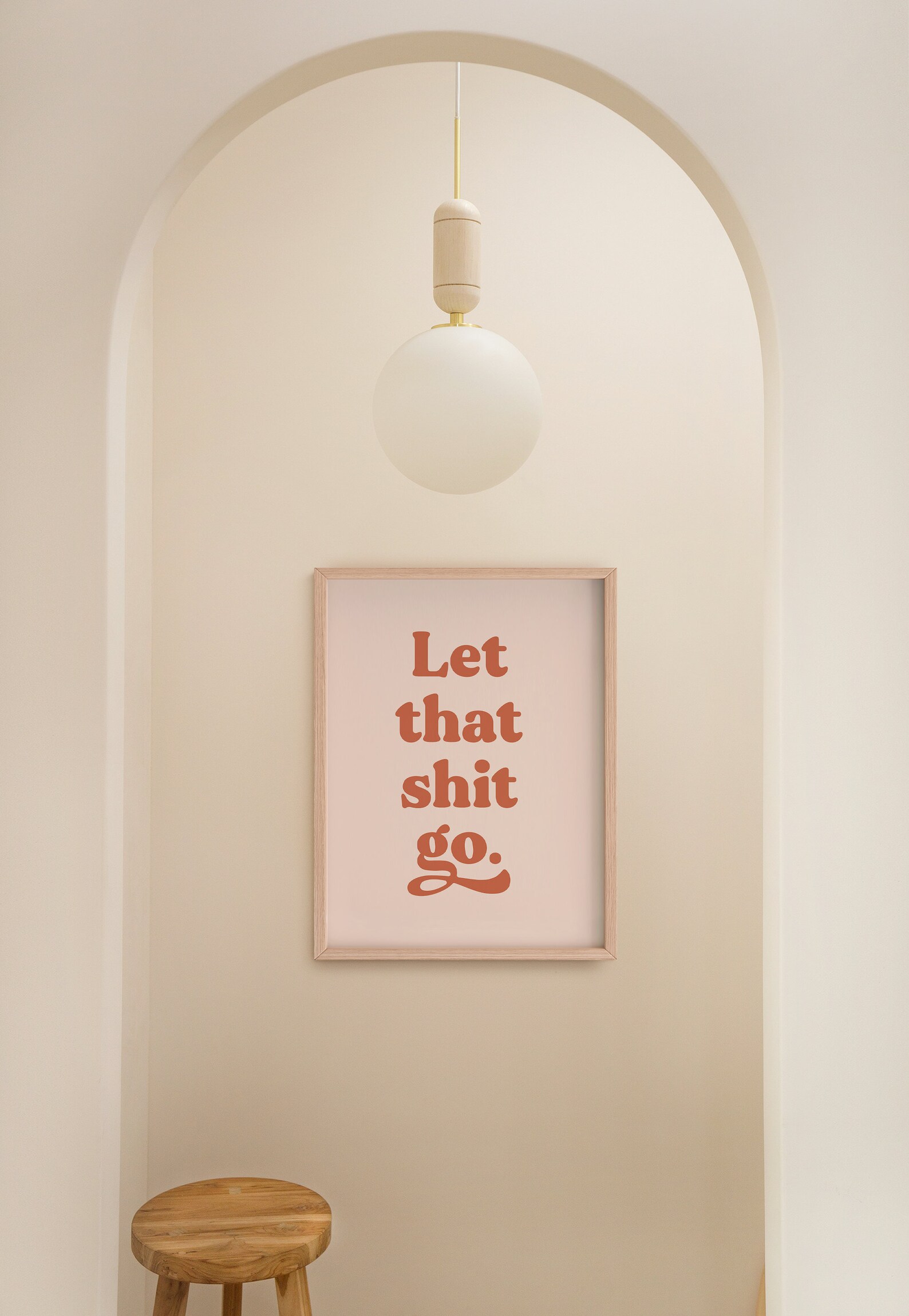 Let That Shit Go Poster Bathroom Print Blush Pink Wall Art - Etsy