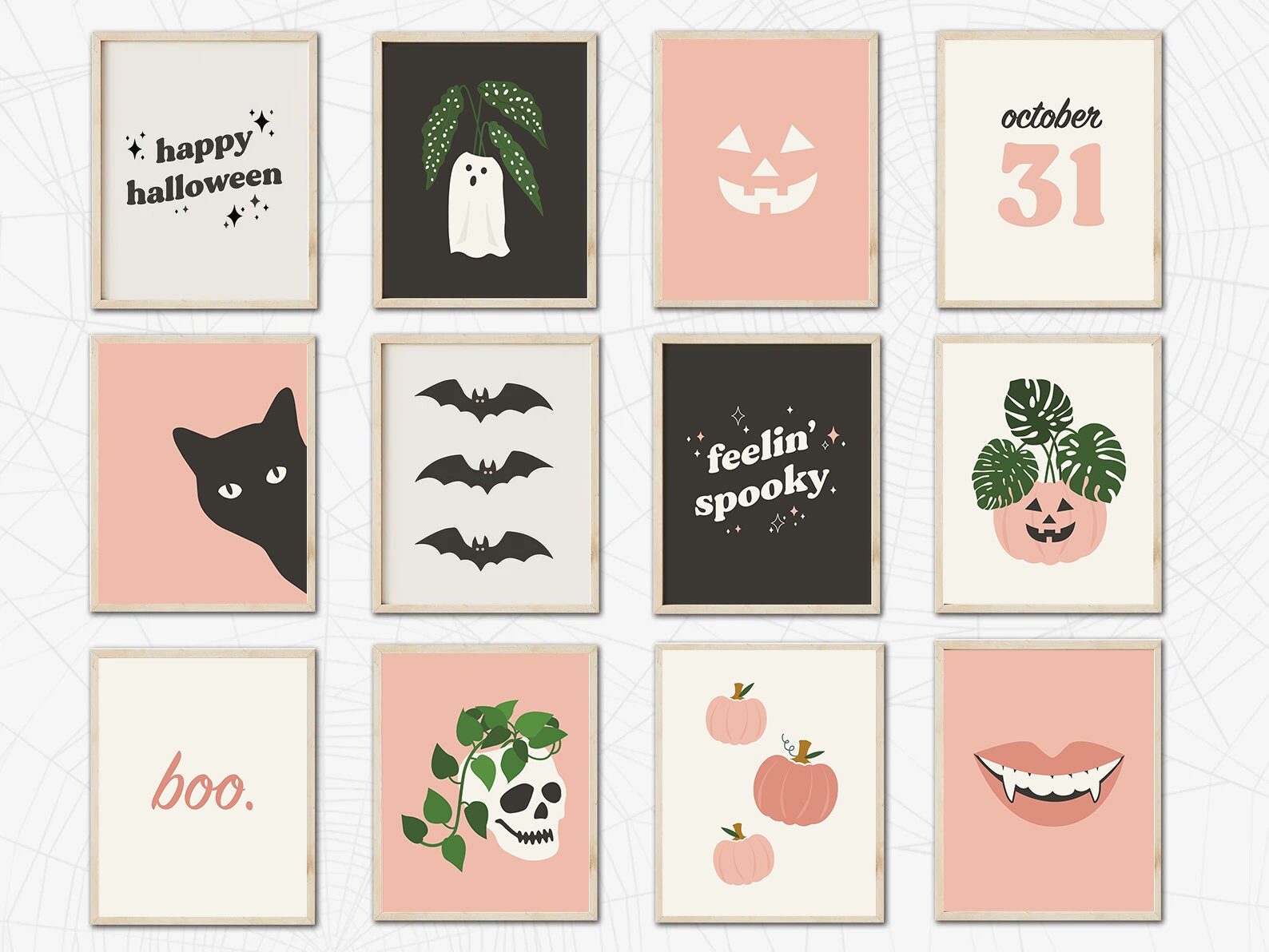 Pink Halloween Decor Cute Halloween Decor Pastel Halloween - Etsy