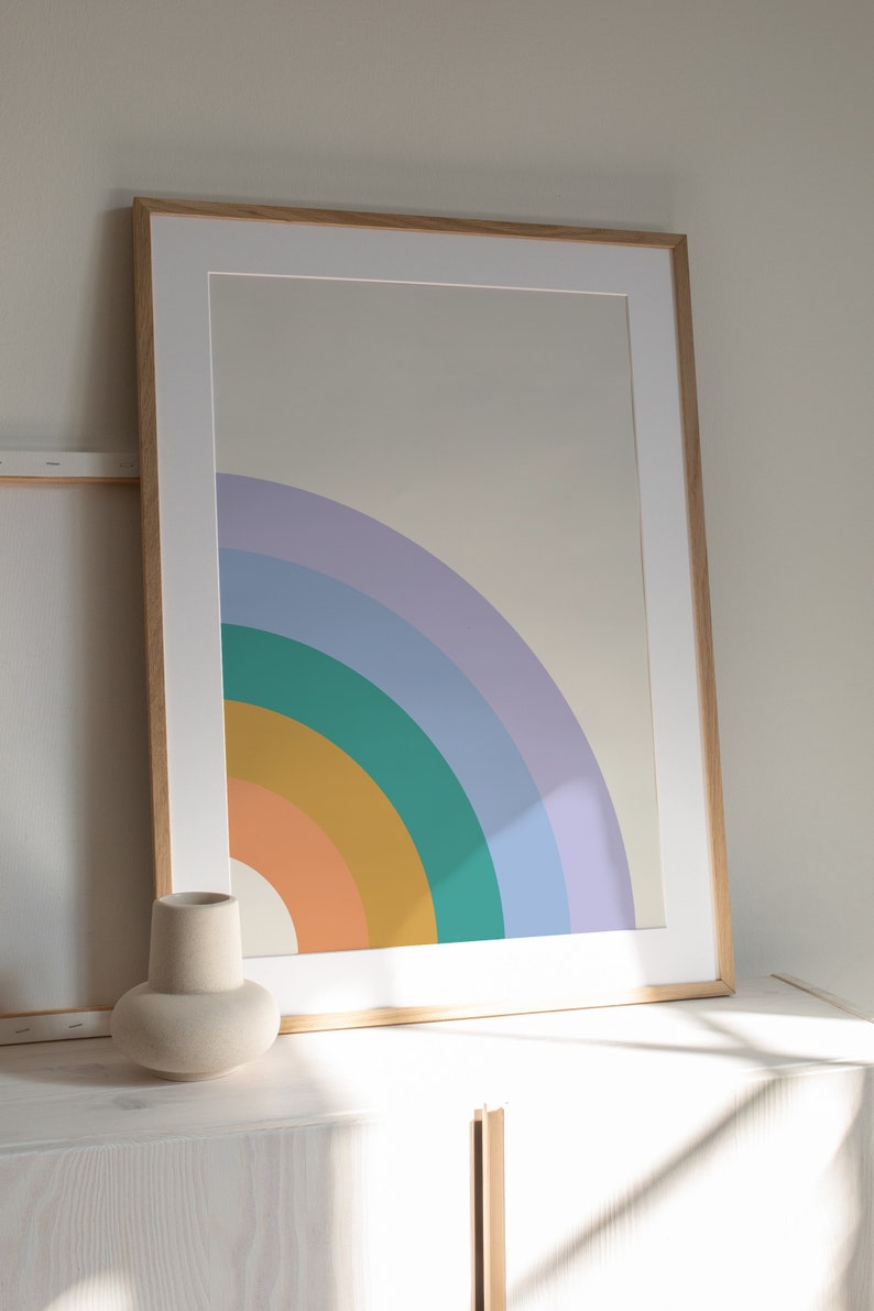 Rainbow Wall Art, Pastel Rainbow, Pastel Room Decor, Rainbow Nursery ...