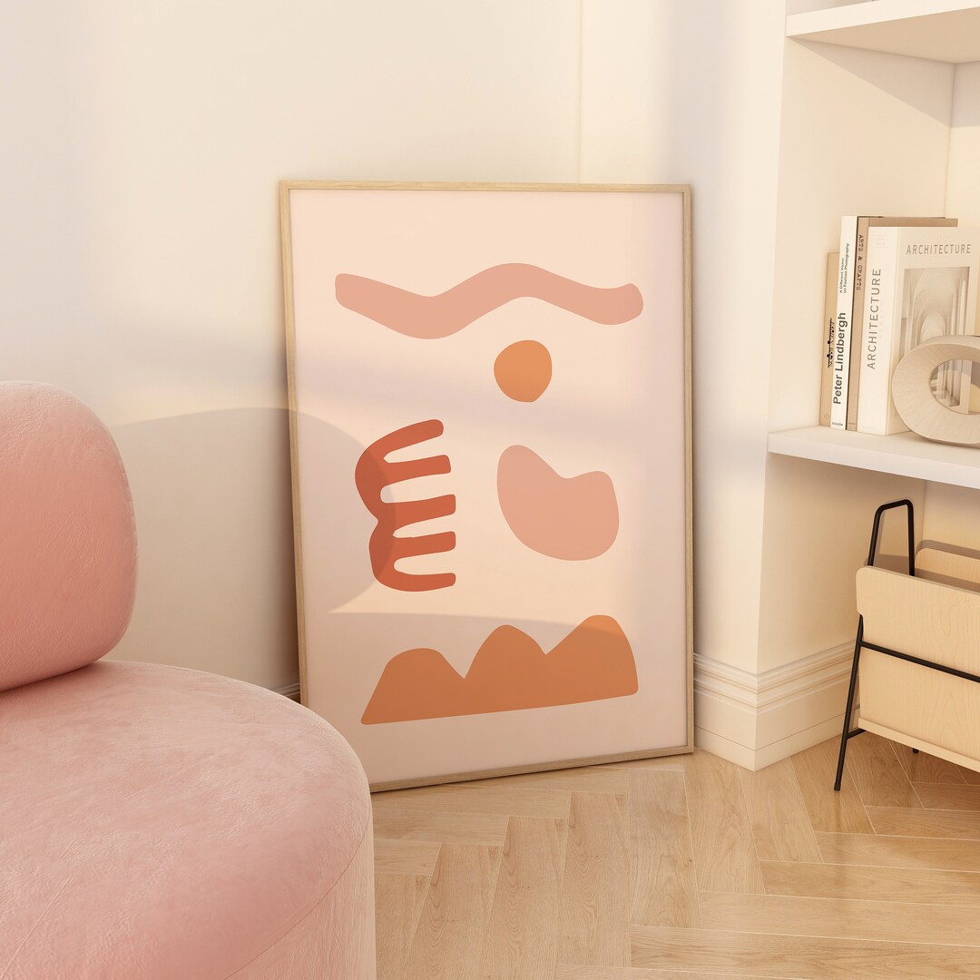 Boho Wall Art, Pastel Pink Poster, Trendy Wall Art, Aesthetic Prints ...