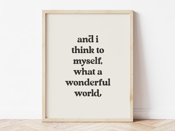 What a Wonderful World Wall Art Louis Armstrong Print - Etsy