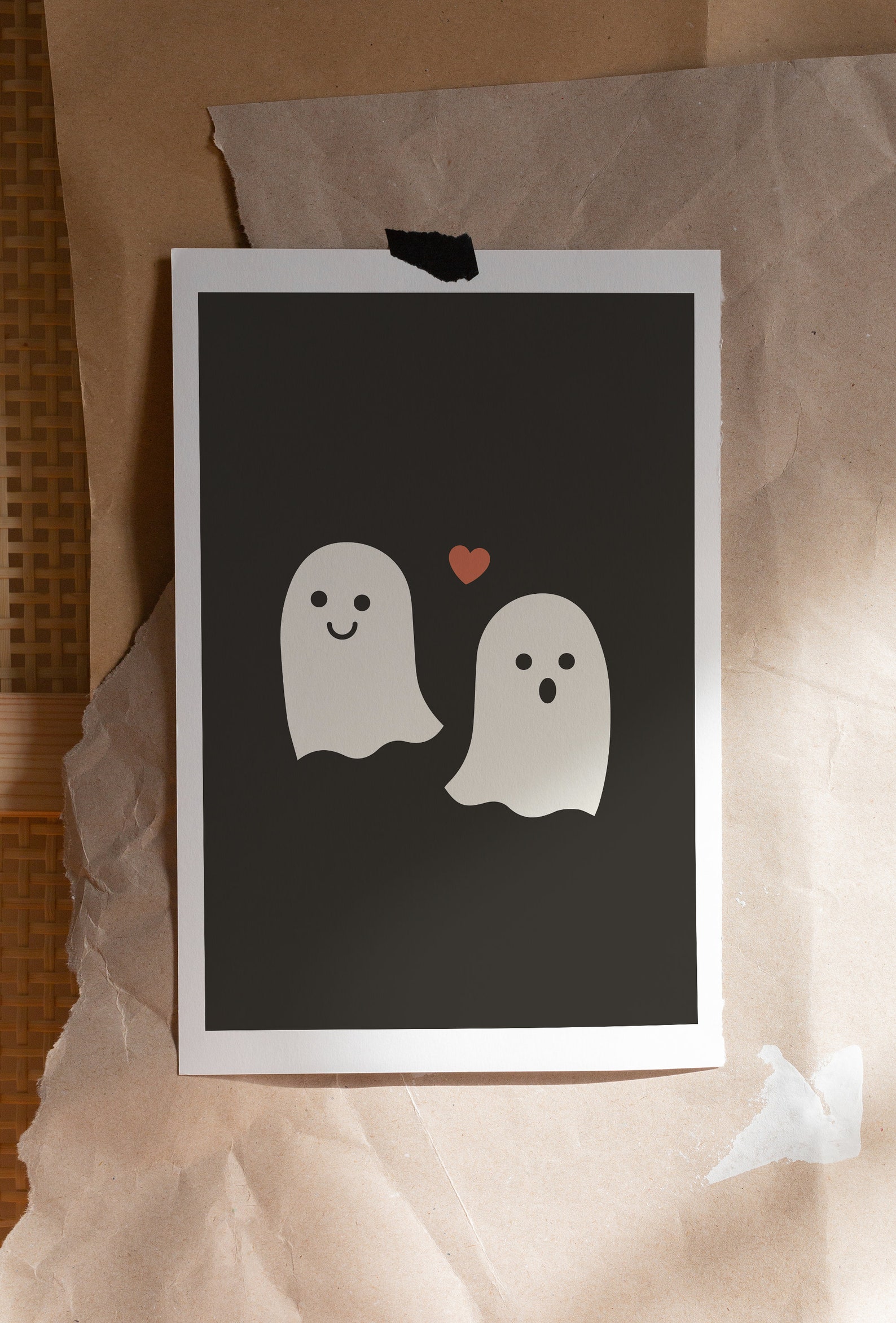 Ghost Print Halloween Art Printable Cute Ghost Print Spooky - Etsy