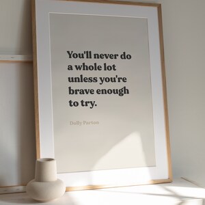 Printable Dolly Parton Poster, Quote Wall Art, Feminist Poster, Neutral ...
