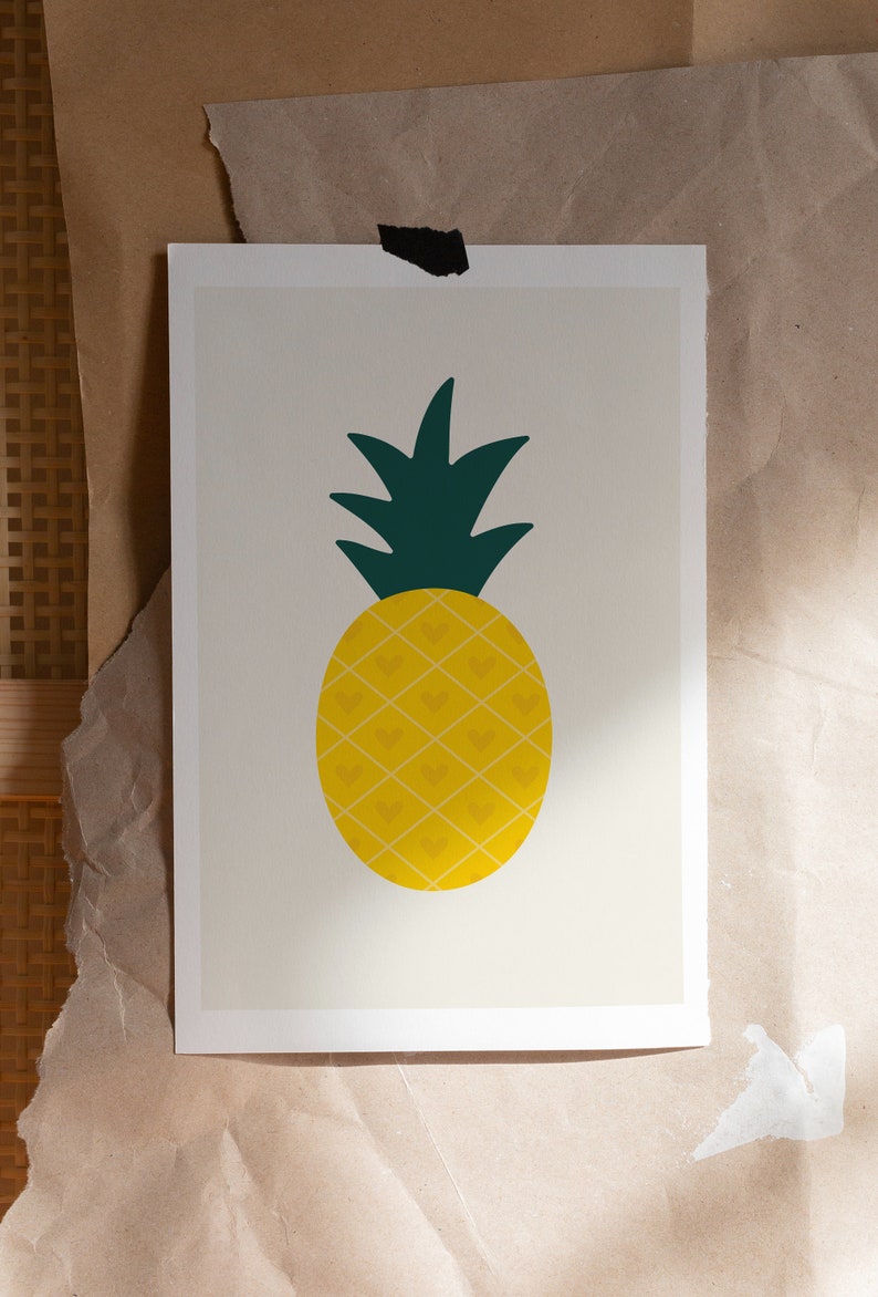 Pineapple Print, Pineapple Decor, Tropical Decor, Kitchen Prints ...