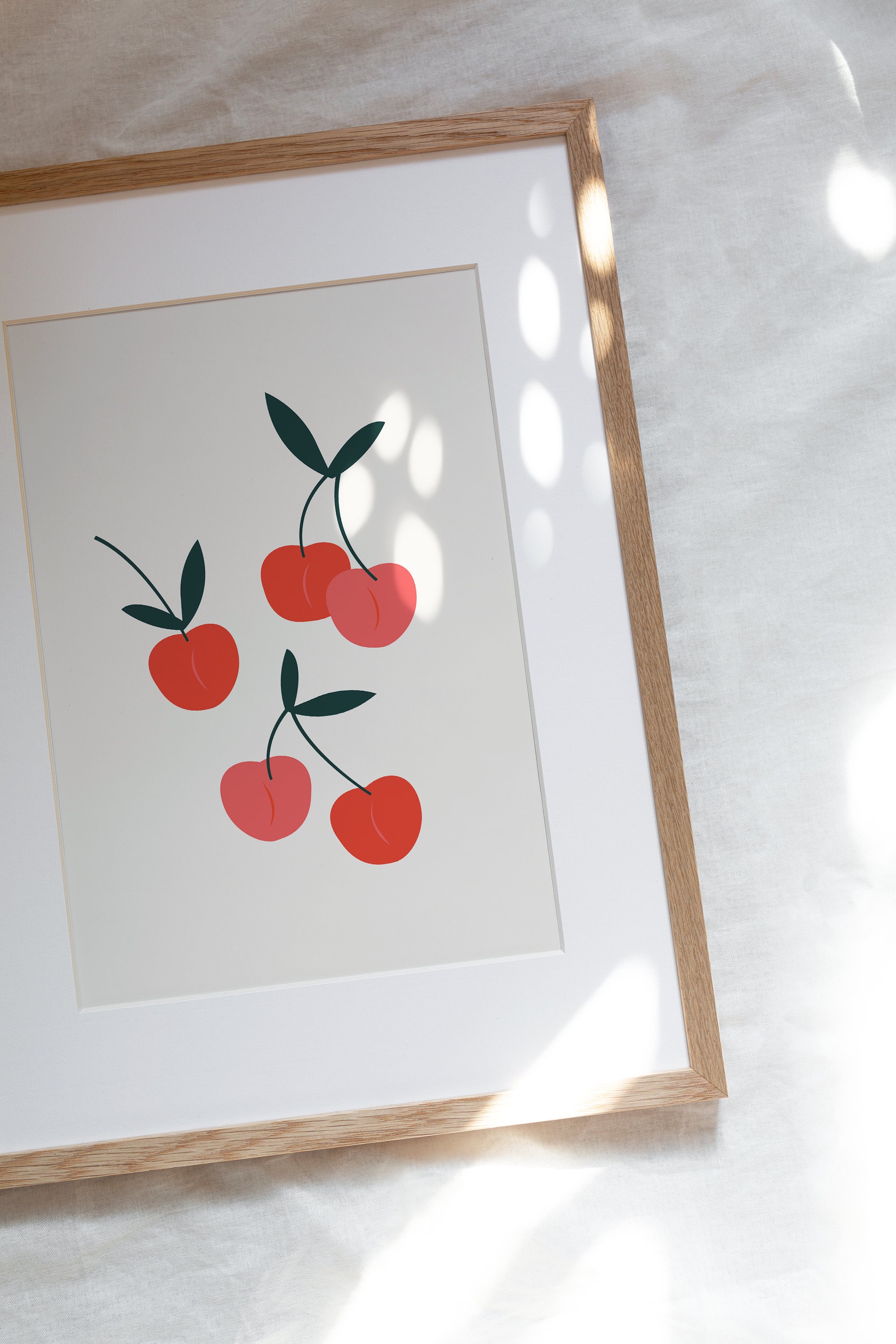 Cherry Art, Cherry Kitchen Decor, Cherries Wall Art, Fruit Market Print ...