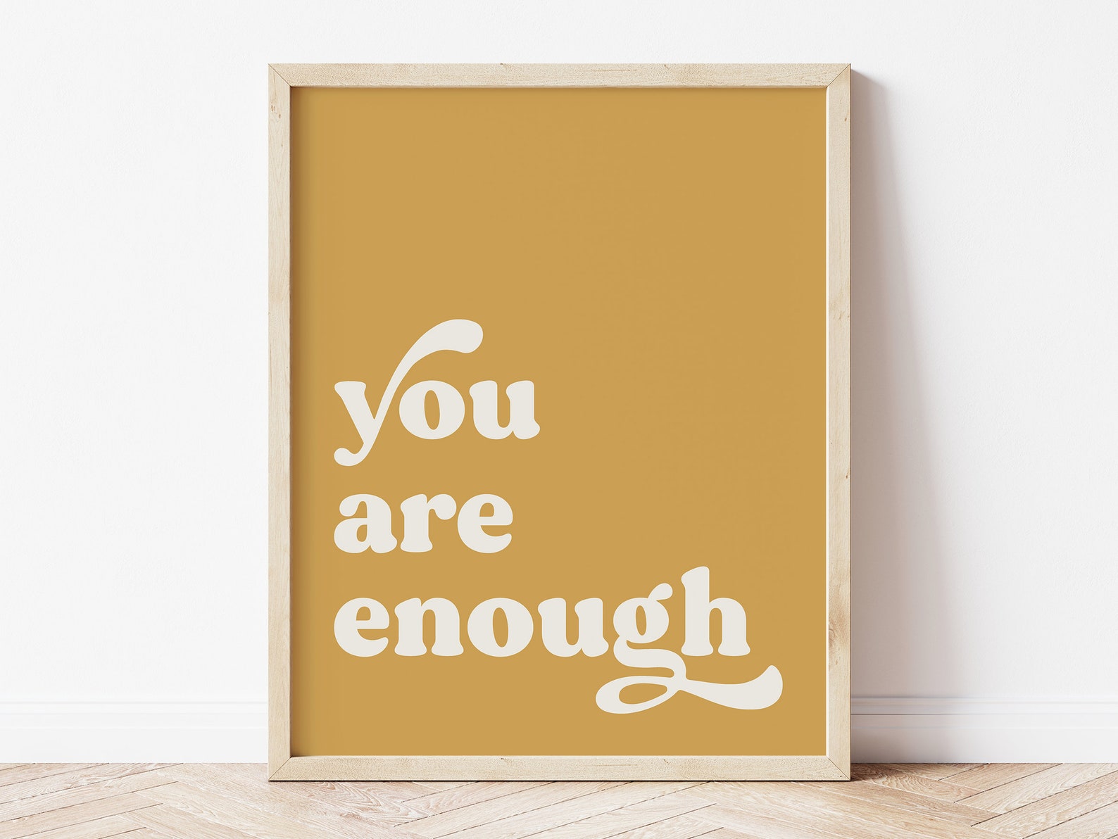 You Are Enough Poster Feminist Poster Mustard Yellow Decor | Etsy