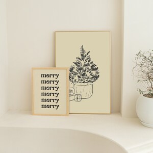 Boho Christmas Decor, Neutral Christmas Decor, Vintage Christmas Prints ...