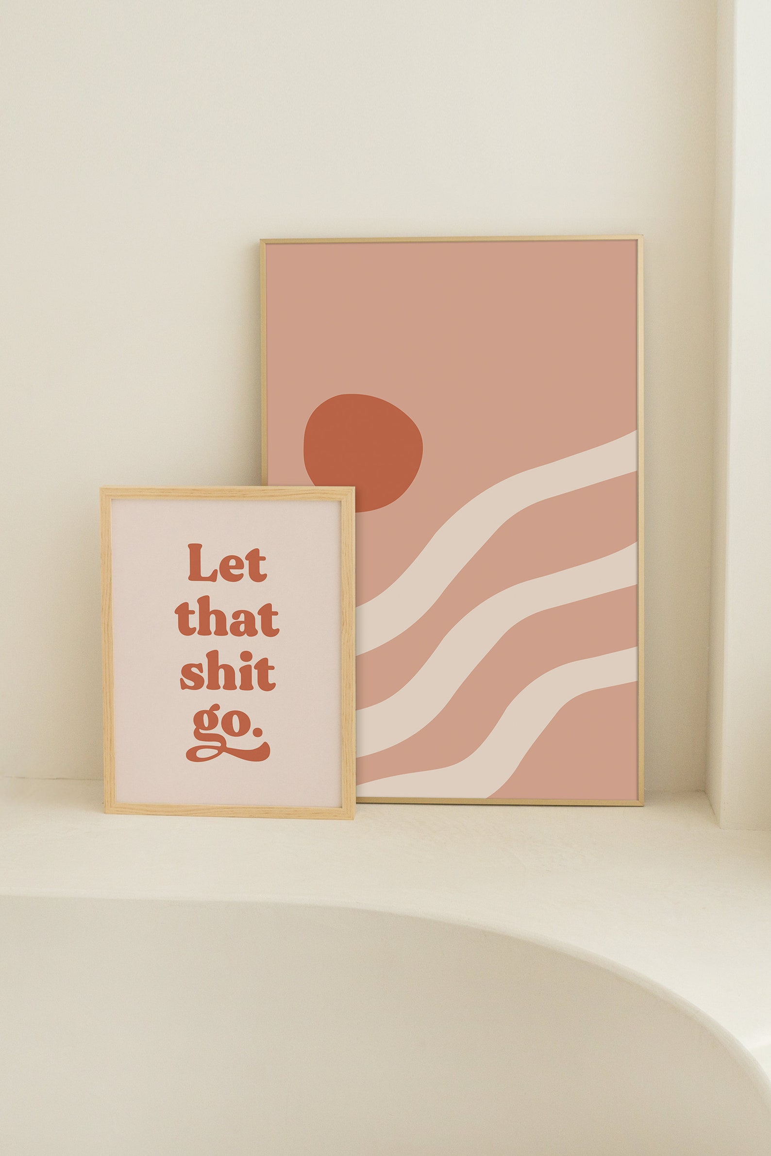 Let That Shit Go Poster Bathroom Print Blush Pink Wall Art - Etsy