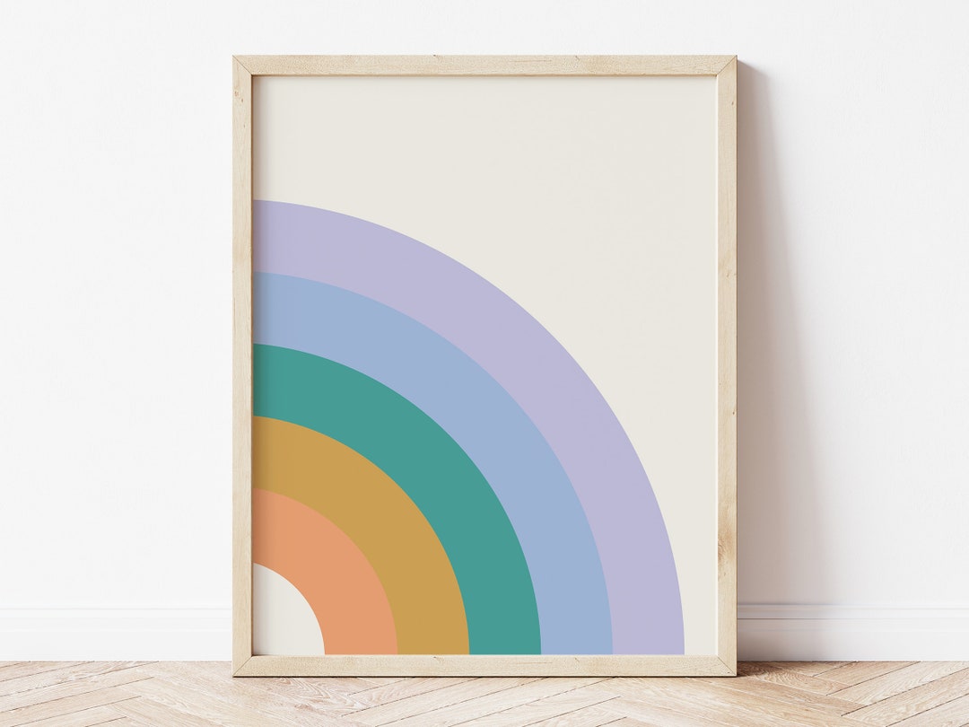 Rainbow Wall Art, Pastel Rainbow, Pastel Room Decor, Rainbow Nursery ...