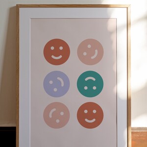 Smiley Face Print, Pastel Decor, Smiley Face Decor, Light Pink ...