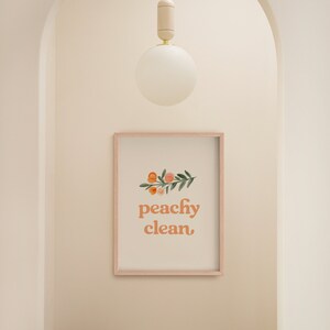 Peach Prints, Peach Bathroom Decor, Bathroom Prints, Watercolor Peach ...