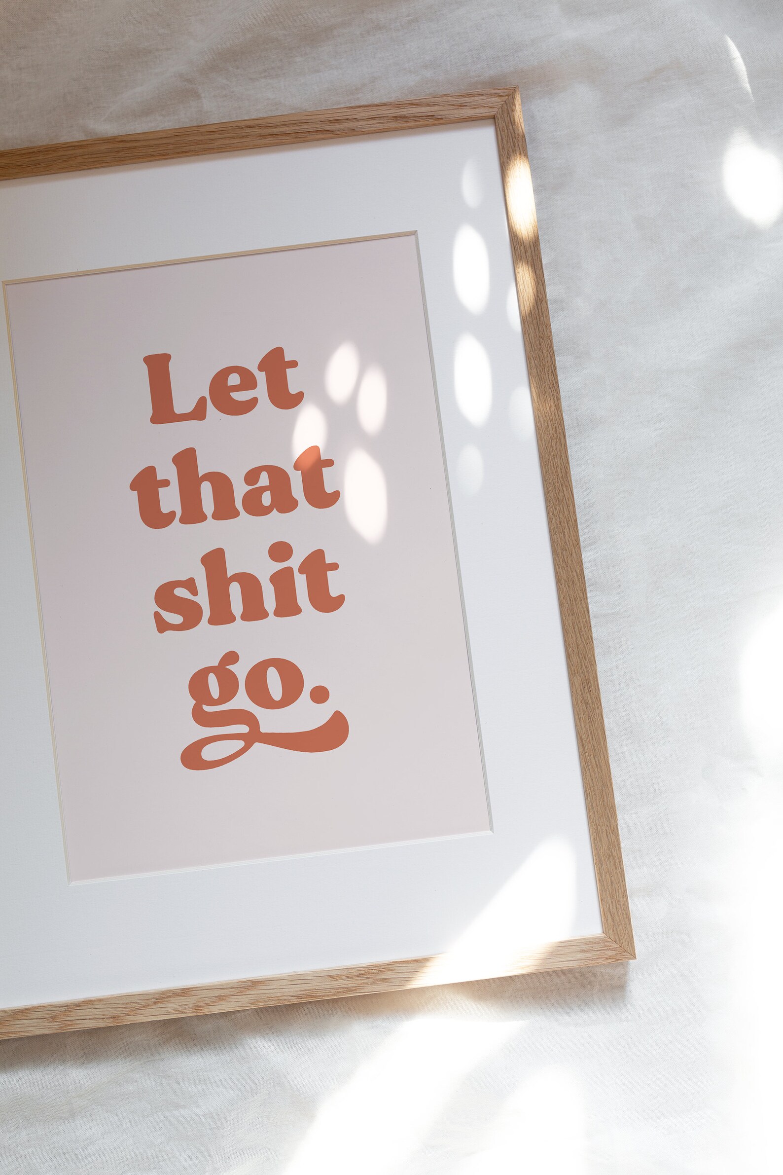 Let That Shit Go Poster Bathroom Print Blush Pink Wall Art - Etsy