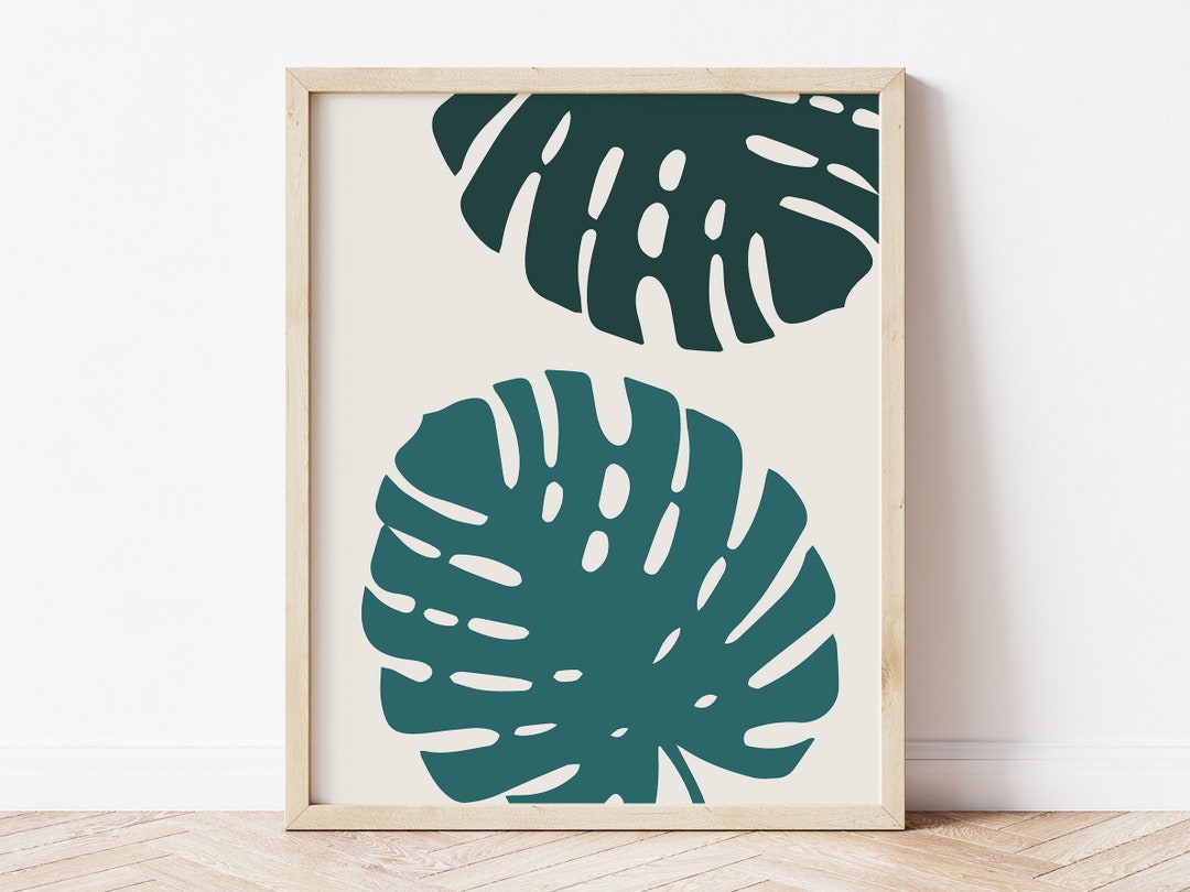 Monstera Leaf Monstera Wall Art Green Wall Art Tropical Wall Art