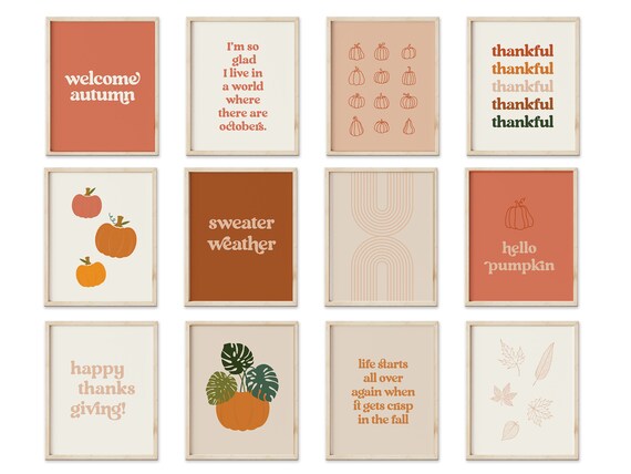 Fall Gallery Wall Set Autumn Prints Aesthetic Fall Decor - Etsy