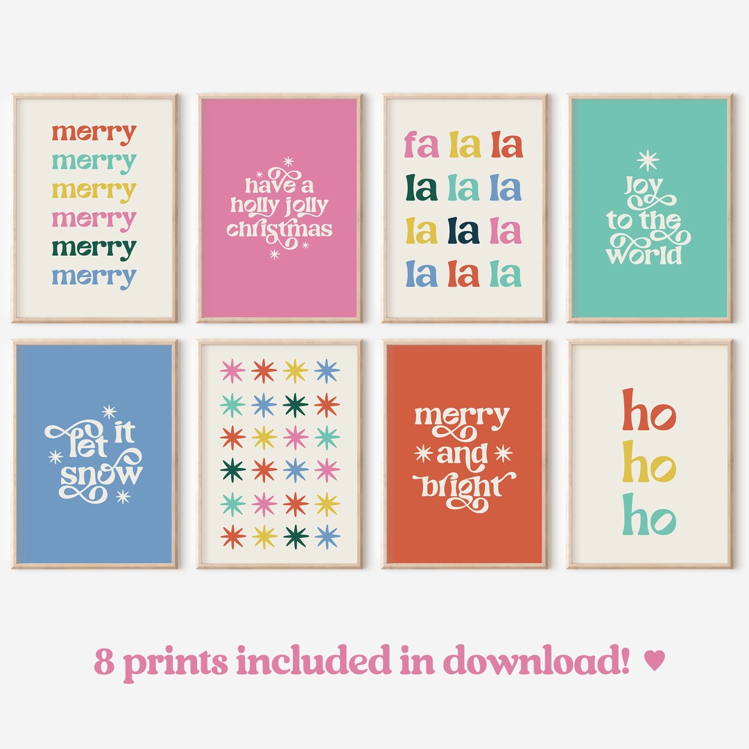 Colorful Christmas Decor, Christmas Gallery Wall, Modern Christmas ...