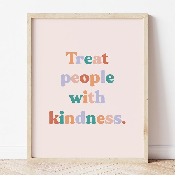 Treat People With Kindness Art - Etsy