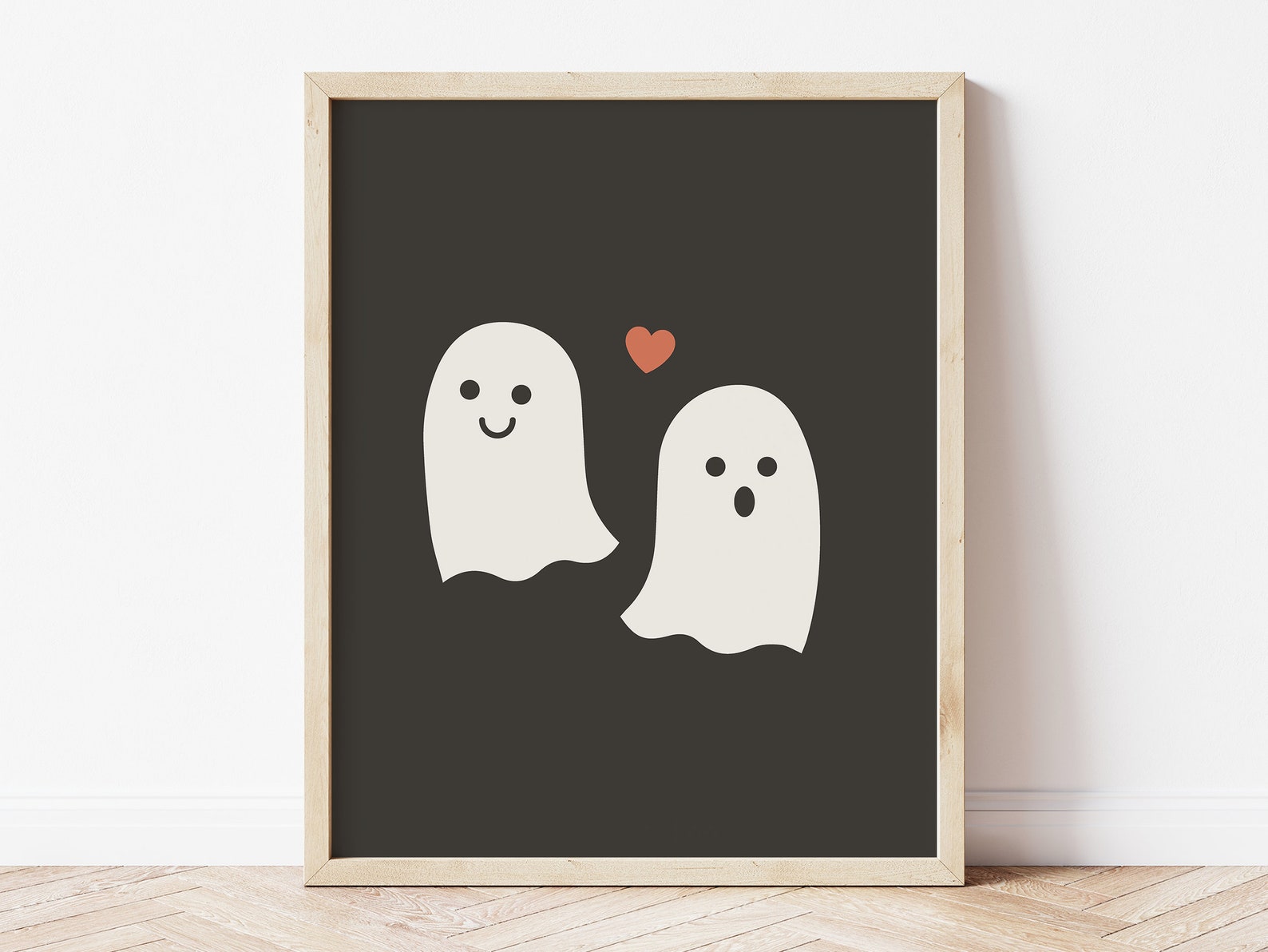 Ghost Print Halloween Art Printable Cute Ghost Print Spooky - Etsy