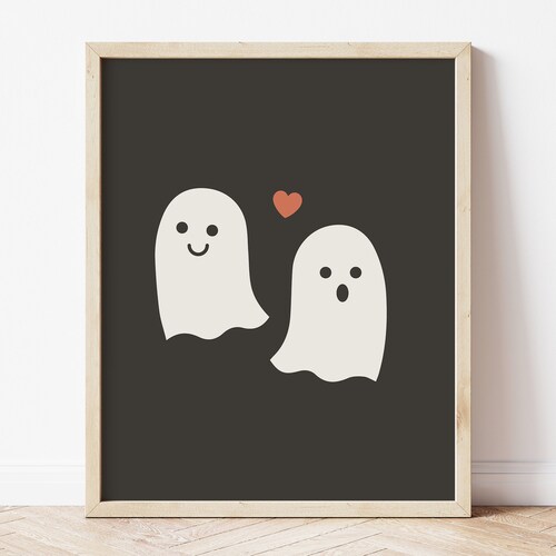 Ghost Print Halloween Art Printable Cute Ghost Print Spooky - Etsy