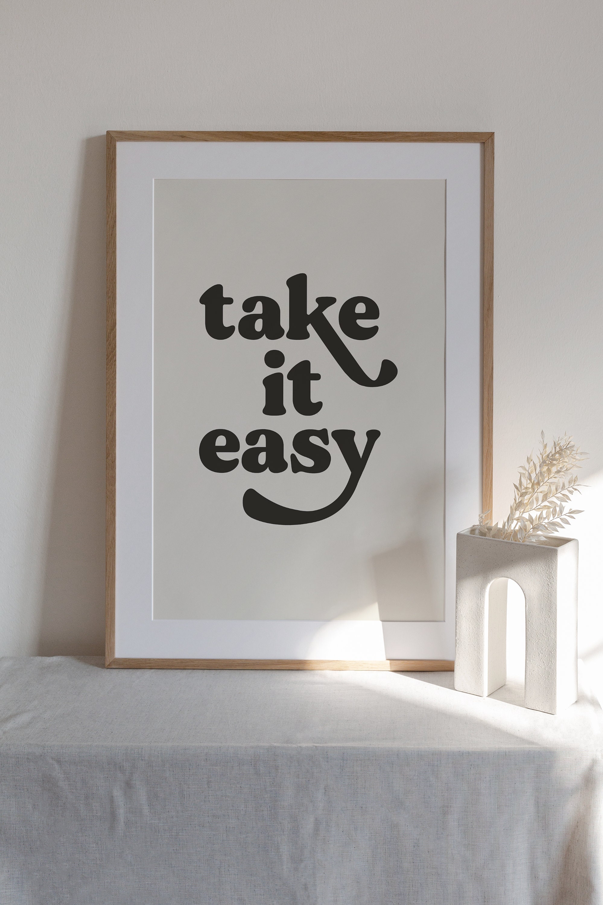 Take It Easy Print Quote, Wall Art Quotes, Black and White Prints ...