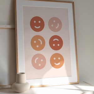 Printable Smiley Face Art, Downloadable Abstract Artwork, Printable ...