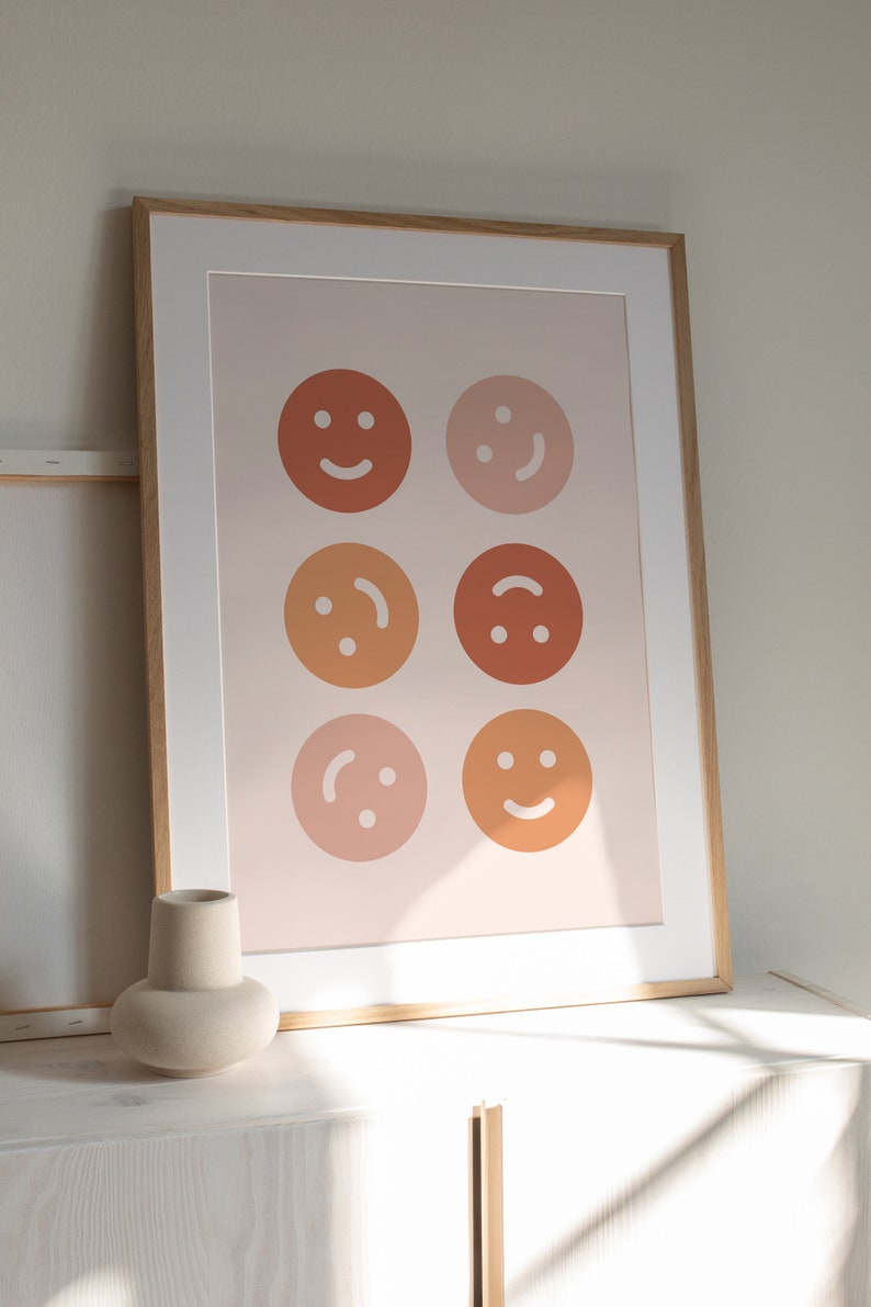 Printable Smiley Face Art Downloadable Abstract Artwork - Etsy