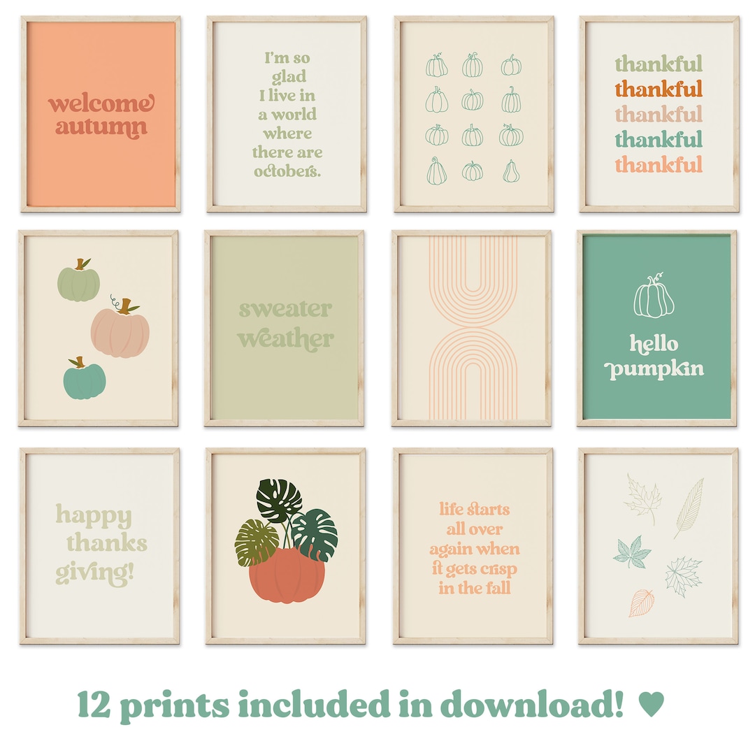 Fall Gallery Wall Set, Autumn Prints, Aesthetic Fall Decor ...
