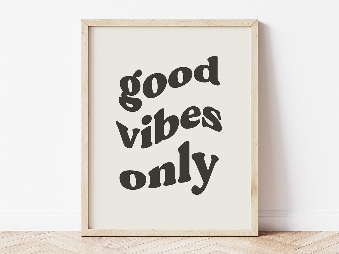 Good Vibes Only, Good Vibes Poster, Bathroom Decor, Black and White ...