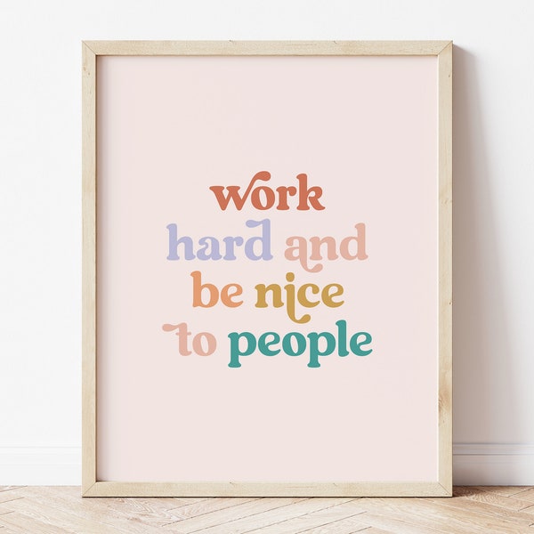 Work Hard Print - Etsy