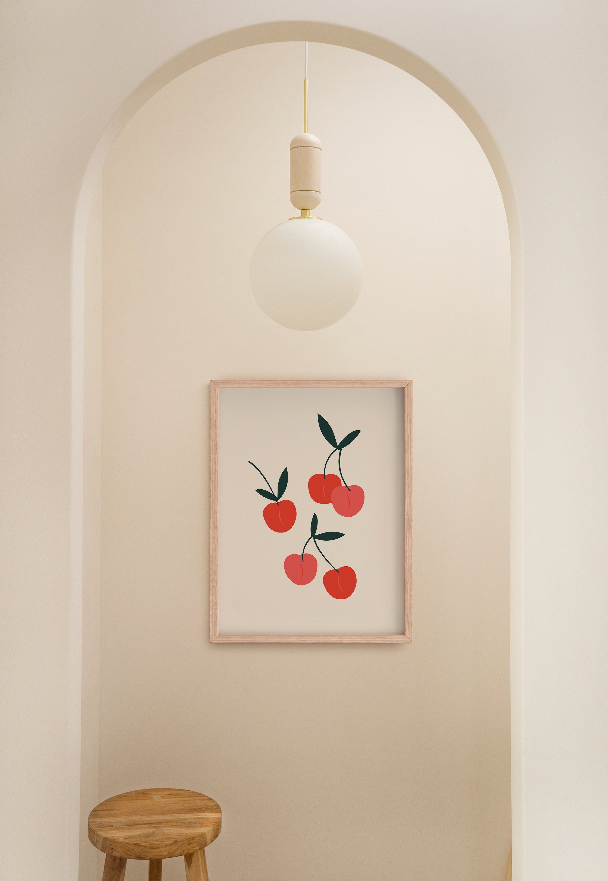 Cherry Art, Cherry Kitchen Decor, Cherries Wall Art, Fruit Market Print ...
