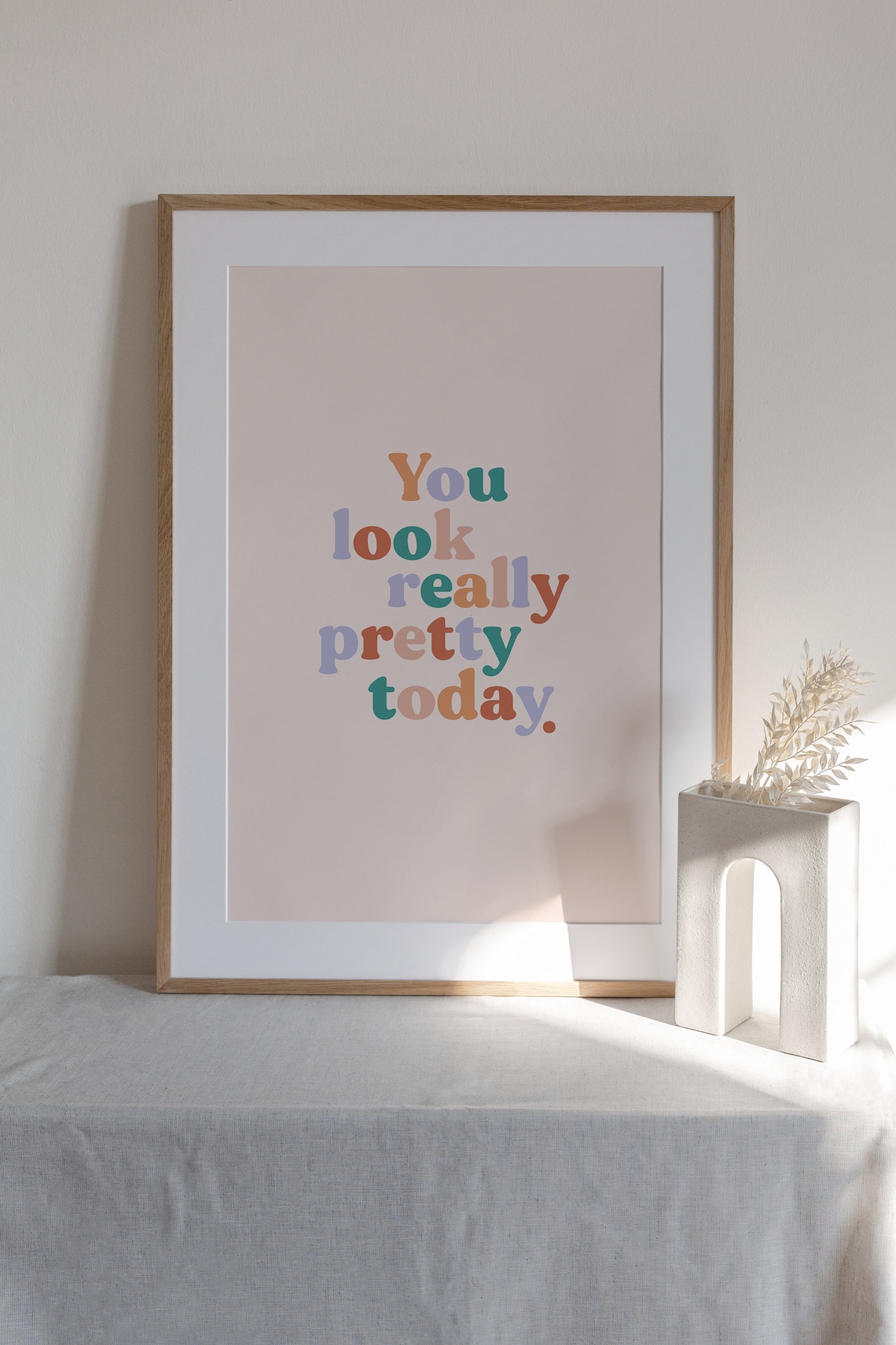 You Look Really Pretty Pastel Wall Art Girl Power Print | Etsy