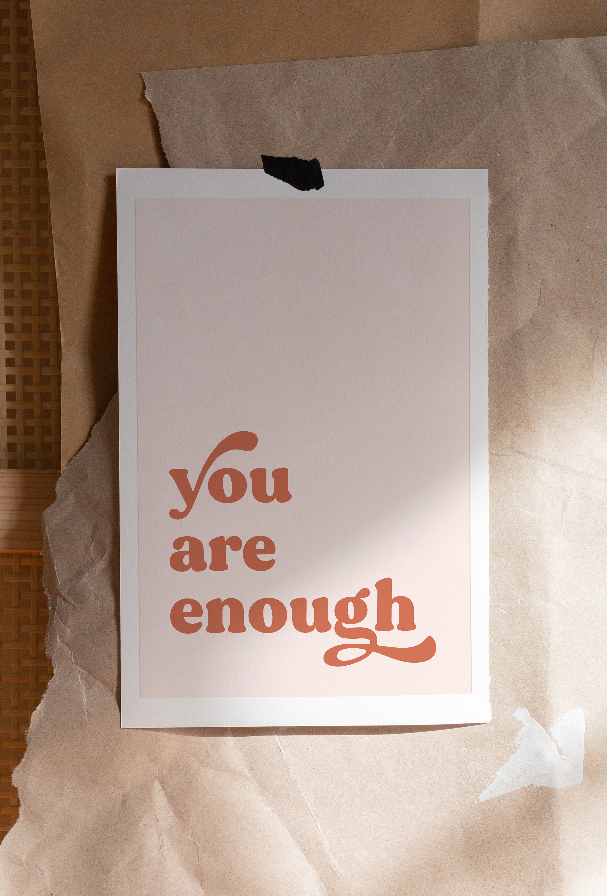 You Are Enough Poster Quote Wall Art Feminist Poster Blush | Etsy