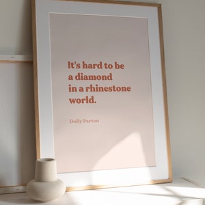 Printable Dolly Parton Poster, Quote Wall Art, Feminist Poster, Blush ...