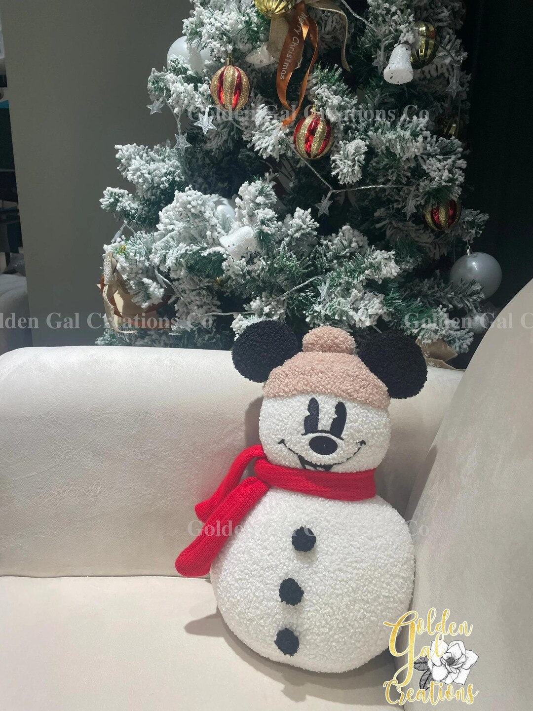 Snowman Mouse Pillow, Magical Mouse Snowman Plush, Mickey Snowman ...