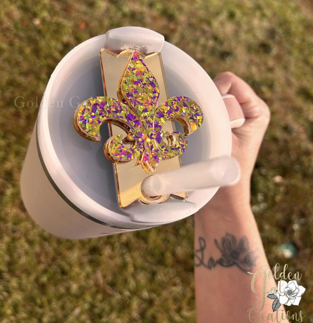 MARDI GRAS Fleur-de-lis Tumbler Topper SVG for Laser Glowforge ...