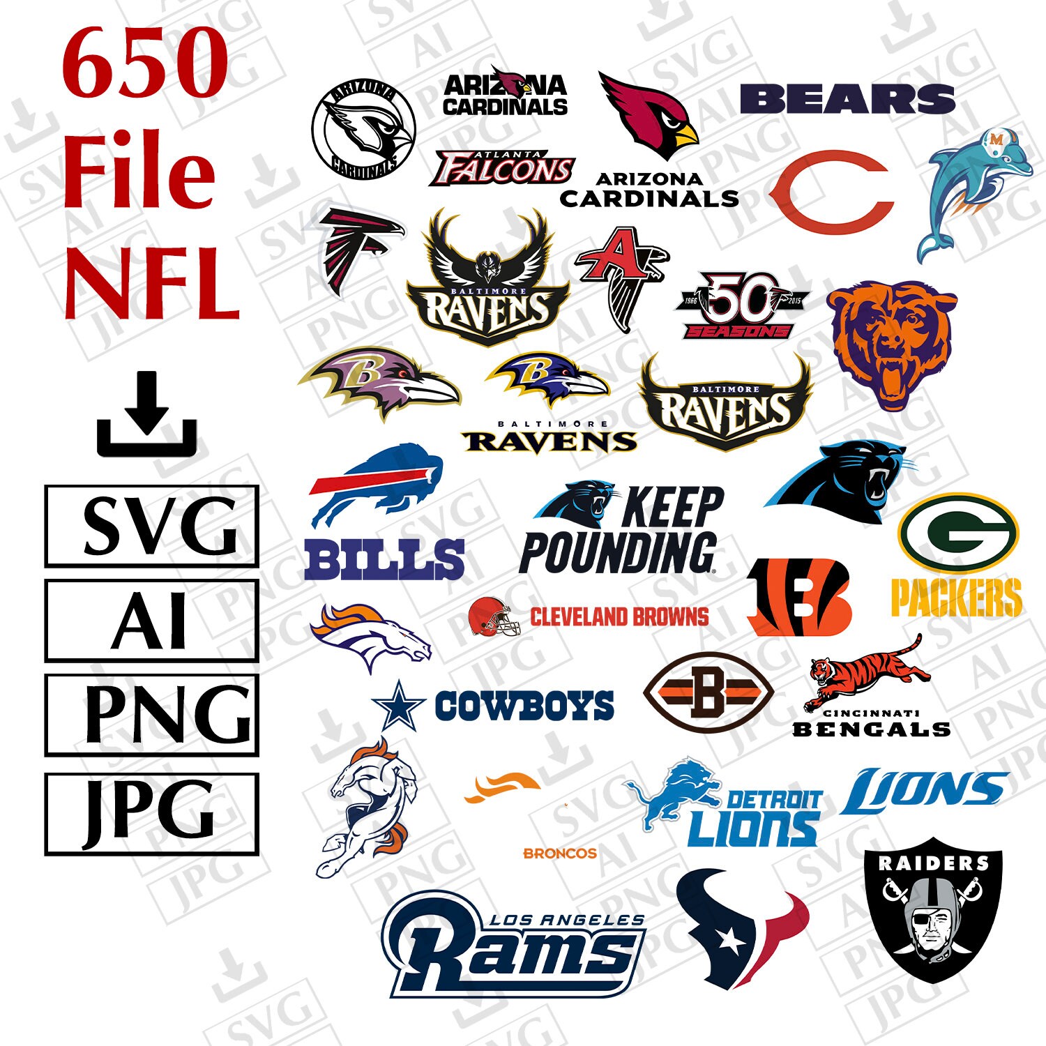 NFL svg bundle NFL Team svg NFL Logo svg nfl png nfl | Etsy