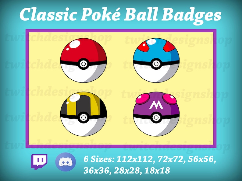 Classic Poké Balls Badges and Emotes - Etsy
