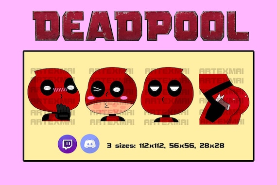 4 X Deadpool Emotes / Twitch Emotes | Etsy