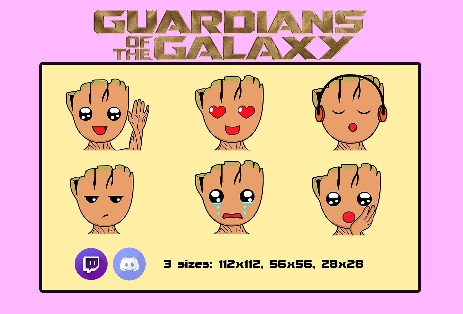 6 X Groot Emotes / Twitch Emotes | Etsy